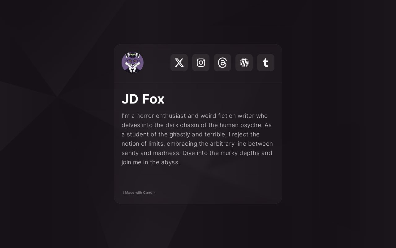 JD Fox's Carrd